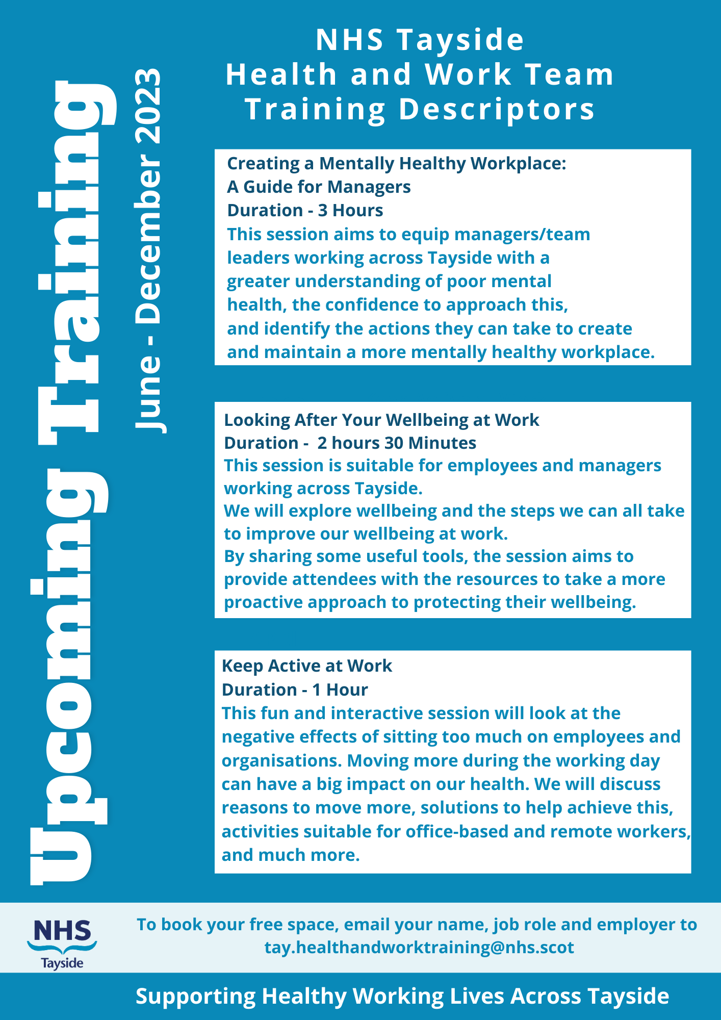 NHS Free Training Perth & Kinross Employability Network